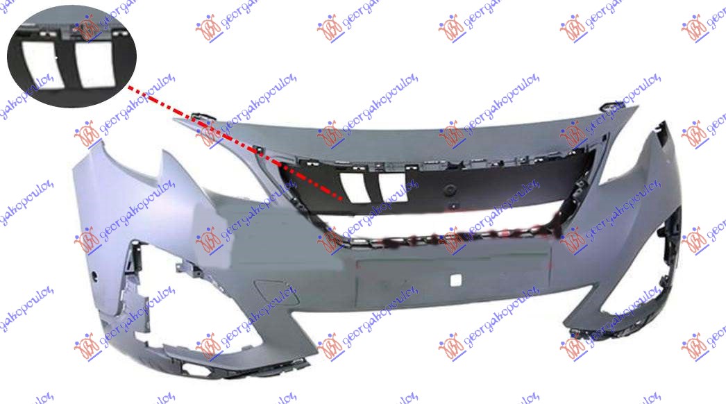 PREDNJI BRANIK PM (CEO LED) (PDC)OTVOROM RESET PEUGEOT 3008 (2016-2020) (OEM: 1617976580)