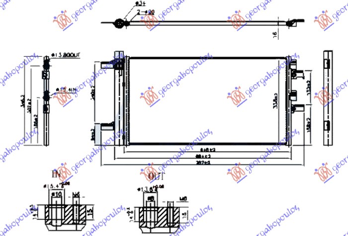 HLADNJAK KLIME 1.5 (225xe) HIB-BENZIN 620x340x16 BMW X1 (F48) (2015-2019) (OEM: 64539286712)