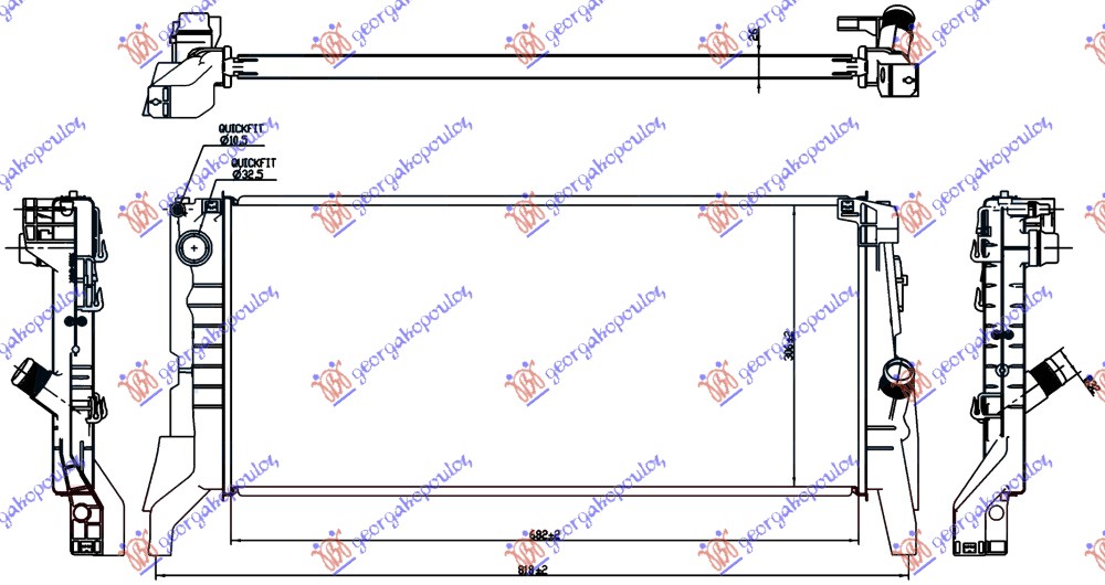 HLADNJAK SVI MODELI DIZEL A/T (680x320x26) BMW X1 (F48) (2019-) (OEM: 7617636, 7617637, 17117617636)