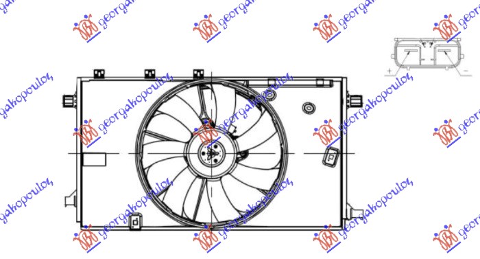 VENTILATOR (KOMPLET) 1.2 BENZIN TOYOTA C-HR (2016-2019) (OEM: 16361F2050, 1636347060, 16711F2030)