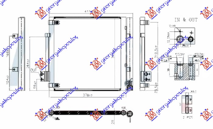 HLADNJAK KLIME (378×345) TESLA MODEL S (2012-2020) (OEM: 600761300B)