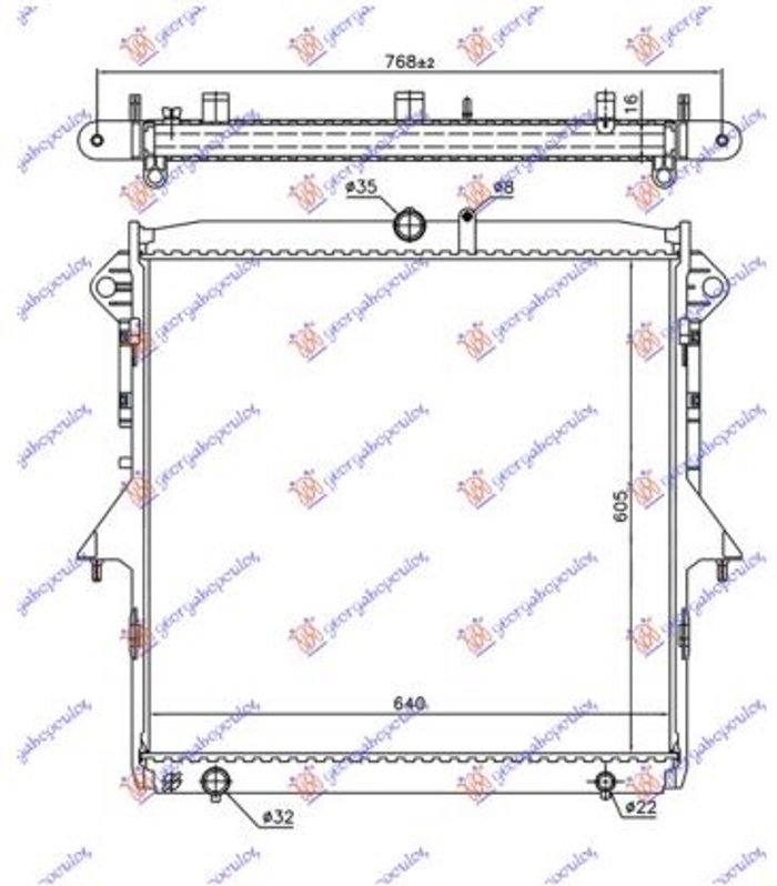 HLAD.MOT. 2.2-3.2 TDCi (605x640x16) KOYO MAZDA P/U 2/4WD BT-50 (2013-) (OEM: 1734395, 1735292, 5231226)