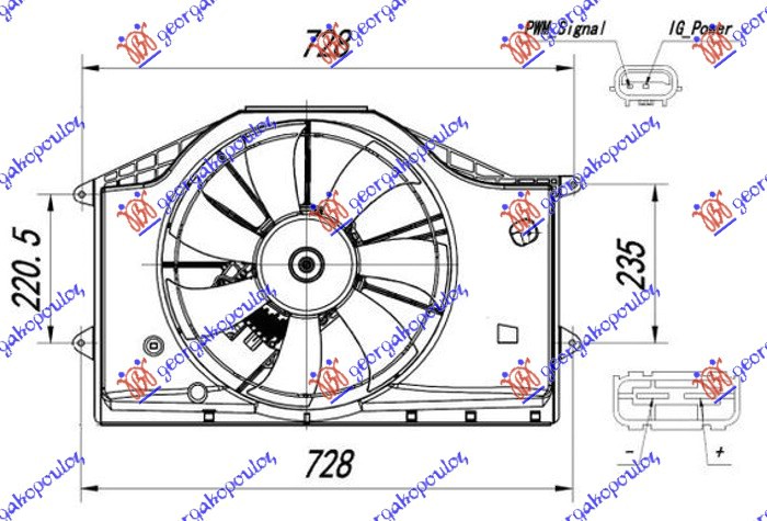 VENTILATOR KOMPLET 1.0-1.5 VTEC BENZIN HONDA CIVIC H/B (2016-2022) (OEM: 190155AAA01, 190155AYH01, 19015RAAA01)