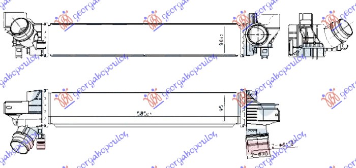 HLADNJAK INTERCOOLERA 1.5 HIBR BENZIN 585x95x98 BMW X1 (F48) (2019-) (OEM: 17517617604)