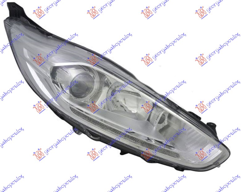 FAR PROJEKTOR (H1/H7) SA LED DNEVNIM SVETLOM (TYC) Desna str. FORD FIESTA (2013-2017) (OEM: 1831385, 1857446, 1895781)