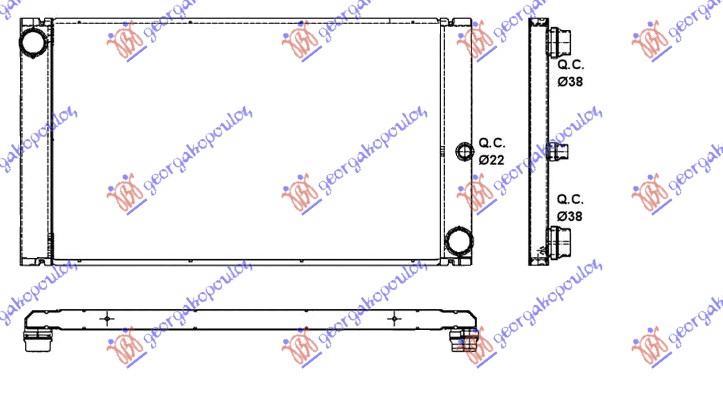 HLADNJAK 2.0 – 2.5 – 3.0 DSL.AUT. +A/C (59.3×36.6 BMW SERIES 5 (E60/61) (2003-2010) (OEM: 17117795878)