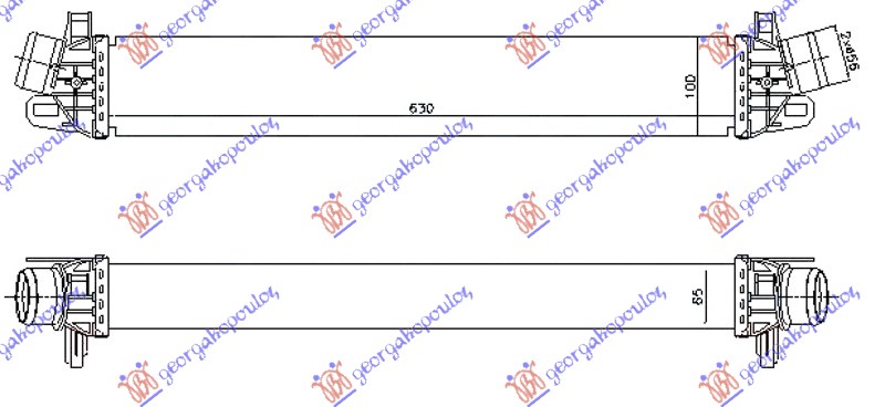 HLADNJAK INTERKULERA 1.4TB BENZIN 2.0JTD DZL630x100x64 ALFA ROMEO GIULIETTA (2010-) (OEM: 50517002)