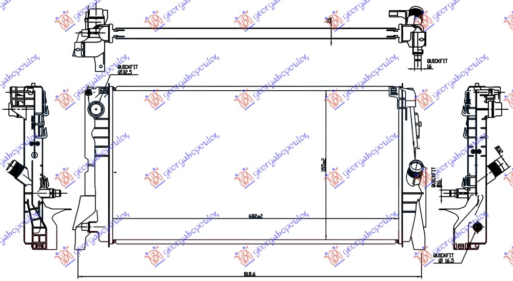 HLADNJAK 1.5 (216i-218i) BENZIN AUTO BMW X1 (F48) (2015-2019) (OEM: 7644879, 17117644879)