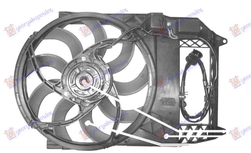 VENTILATOR KOMPLET DIZEL (3 KONEKTORA) MINI COOPER/ONE (R50/R53) (2002-2006) (OEM: 17427791589, 17427796479)