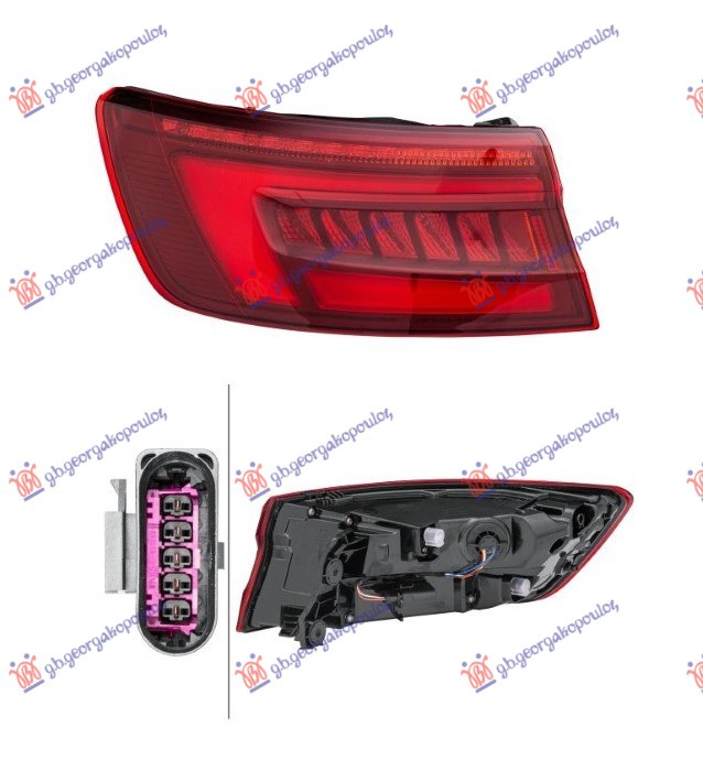 STOP LAMPA SPOLJASNJA LED (S4) (HELLA) Leva str. AUDI A4 (2018-2019) (OEM: 8W5945091E, 8W5945091G)