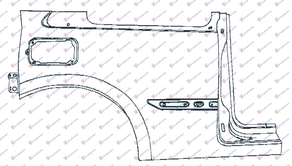 ZADNJI BLATOBRAN 3 VRATA Desna str. RENAULT MEGANE SDN-H/B-L/B (2002-2005) (OEM: 7751476909)