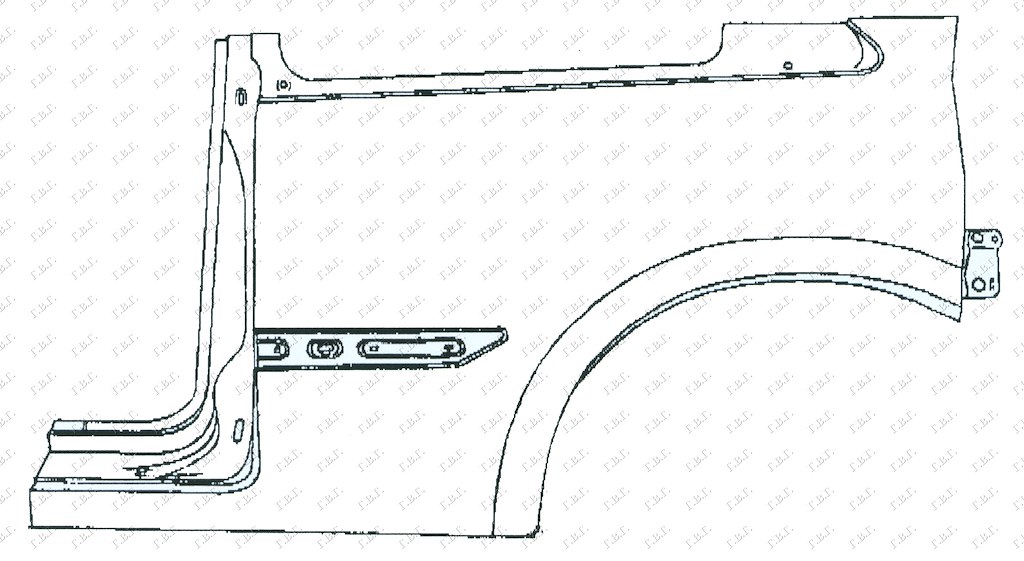 ZADNJI BLATOBRAN 3 VRATA Leva str. RENAULT MEGANE SDN-H/B-L/B (2005-2008) (OEM: 7751476889)