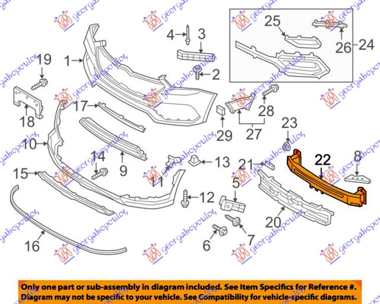 SINA PREDNJEG BRANIKA HYUNDAI SANTA FE (2016-2018) (OEM: 86530-4Z500, 865304Z500)