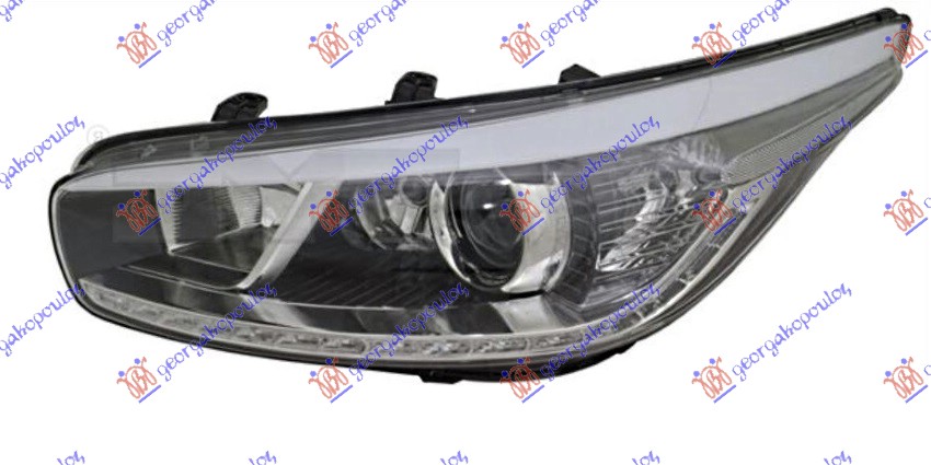 FAR ELEKTRICNI 5 VRATA CRNI LED DNEVNO SVETLO SA MOTOROM TYC Leva str. KIA CEED 5D (2013-2015) (OEM: 92101-A2020, 92101-A2220, 92101A2020)