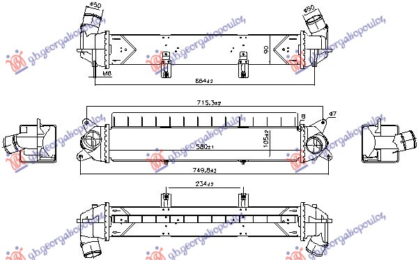 HL. INTERKULERA 1.0 BENZIN (580x108x90) HYUNDAI KONA (2020-) (OEM: 2827004560)