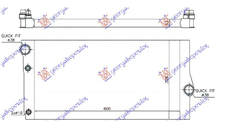 HLADNJAK MOTORA DIZEL GT/F07 (60×31) (BEHR) BMW SERIES 7 (F01/02) (2012-2015) (OEM: 17117805627, 17118509175)