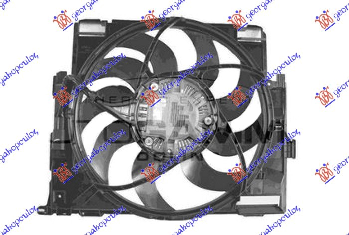 VENTILATOR KOMPLET 1.5 BENZIN (495mm) BMW SERIES 1 (F21/20) 3/5D (2015-2019) (OEM: 17427640513, 17427640651)