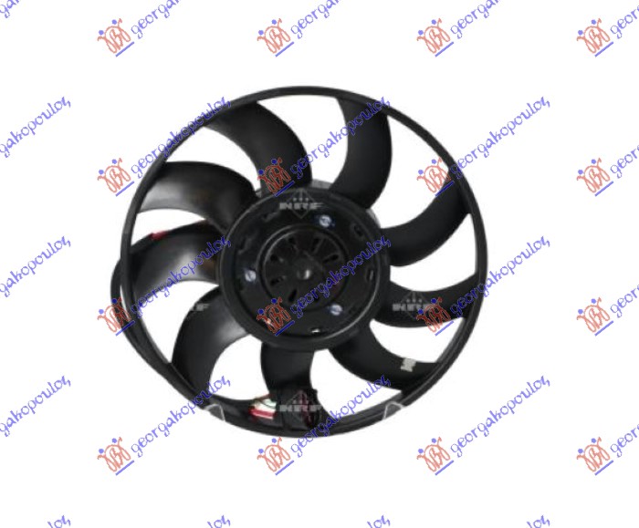 VENTILATOR (MOTOR+ELISA) (390MM) (4PIN) AUDI A8 (2013-2017) (OEM: 4H0959455AB, 4H0959455R)