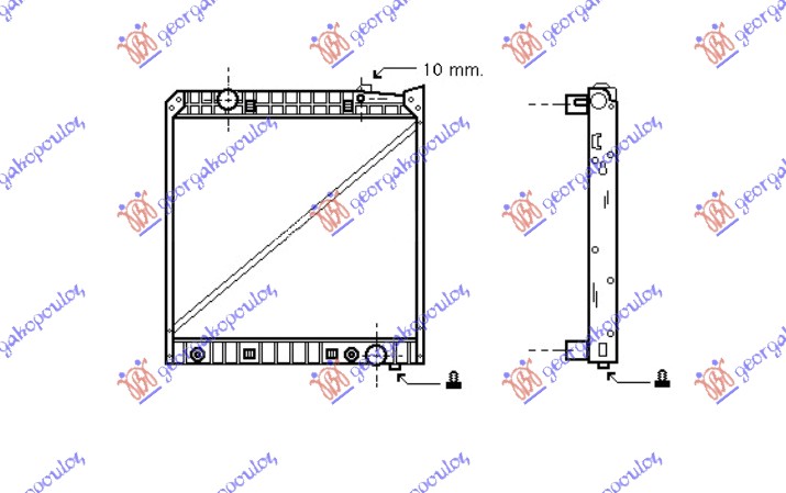 HLADNJAK BENZIN (81.7×80.7) MERCEDES ACTROS (2003-2008) (OEM: 9425000903, 9425001503)