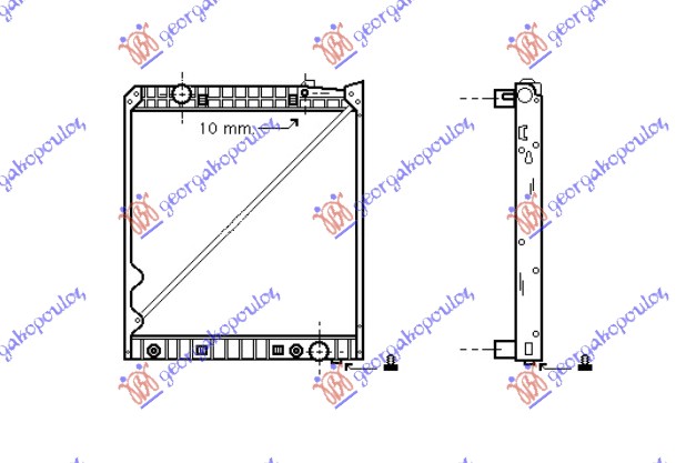 HLADNJAK BENZIN (95.2×80.8) MERCEDES ACTROS (2008-2011) (OEM: 9425001103, A9425001103)