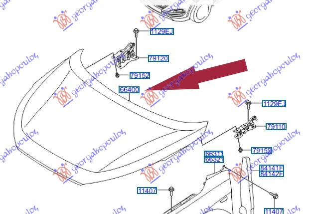 HAUBA (O) HYUNDAI TUCSON (2018-2020) (OEM: 66400-D7000, 66400D3000, 66400D7000)