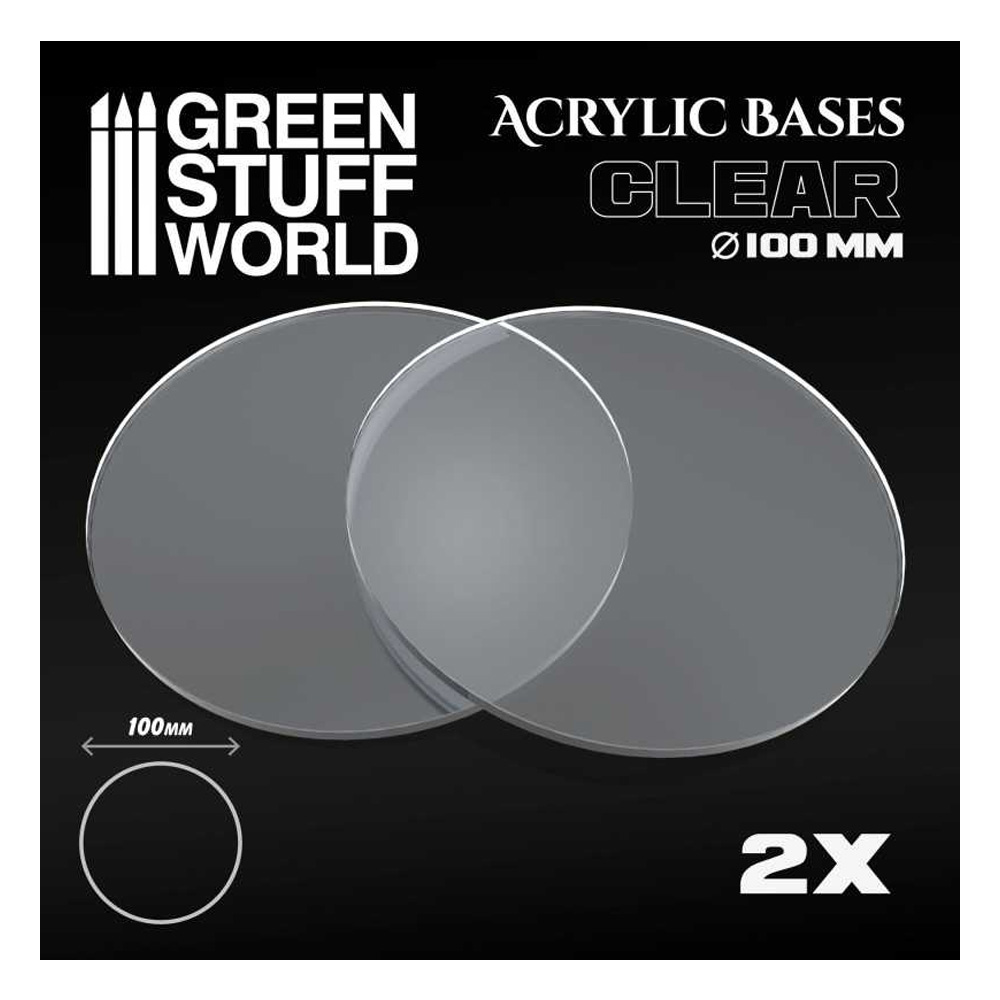 Acrylic Round Base 100mm - CLEAR (pack x2) (thickness 3mm)