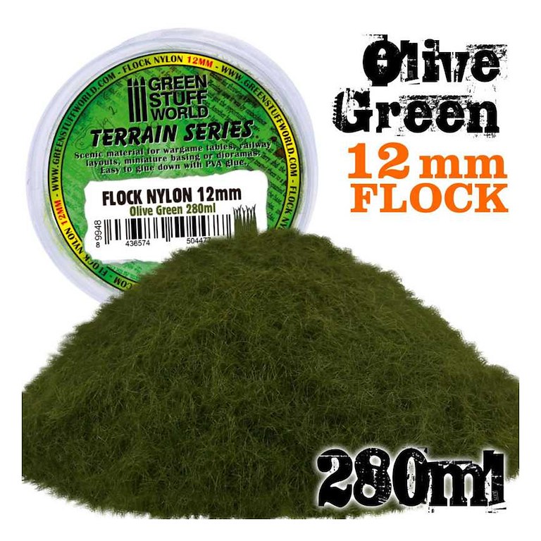 Flock Nylon Olive Green 12mm - 280ml