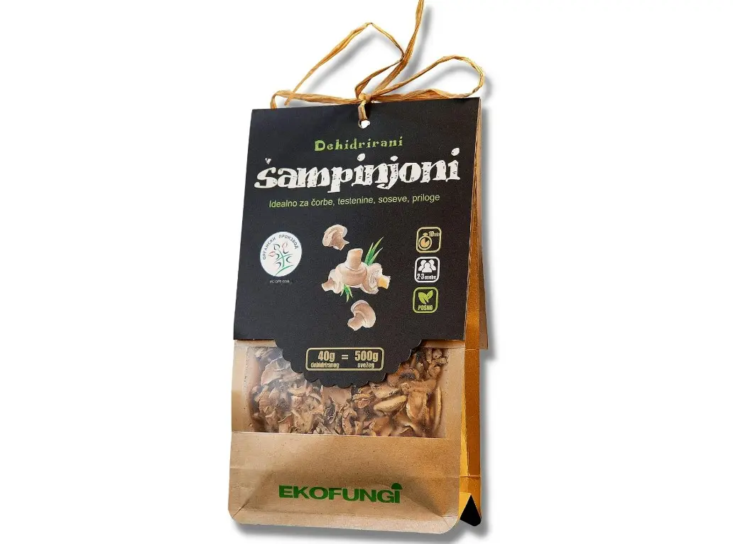 EKOFUNGI Dehidrirani organski šampinjoni bez glutena 40g