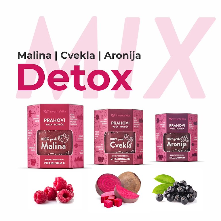 INVENTA VITA Prahovi voća i povrća Detox MIX Malina/Cvekla/Aronija