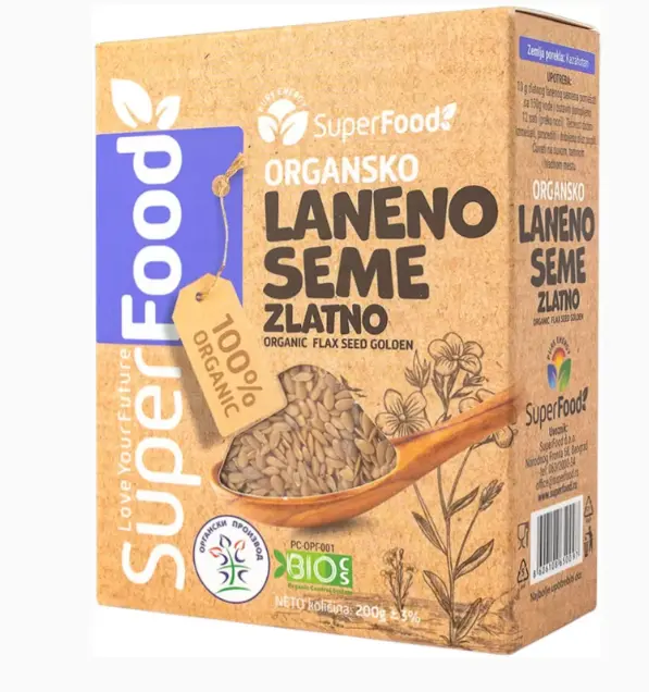 SUPER FOOD Laneno seme zlatno 200 g ORGANIC