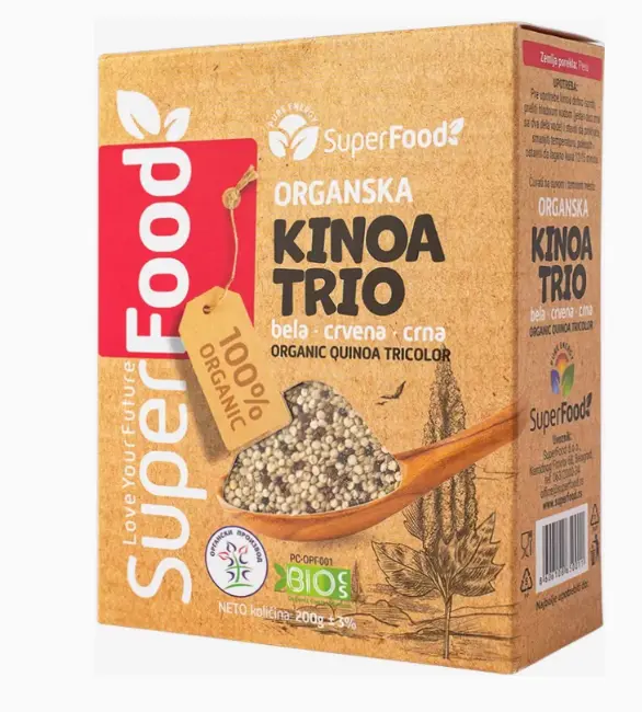 SUPER FOOD Kinoa trio 200 g ORGANIC bela, crvena i crna