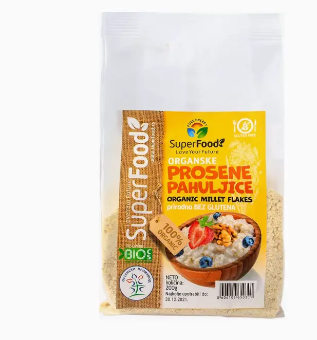 SUPER FOOD Prosene pahuljice bez glutena 200 g ORGANIC