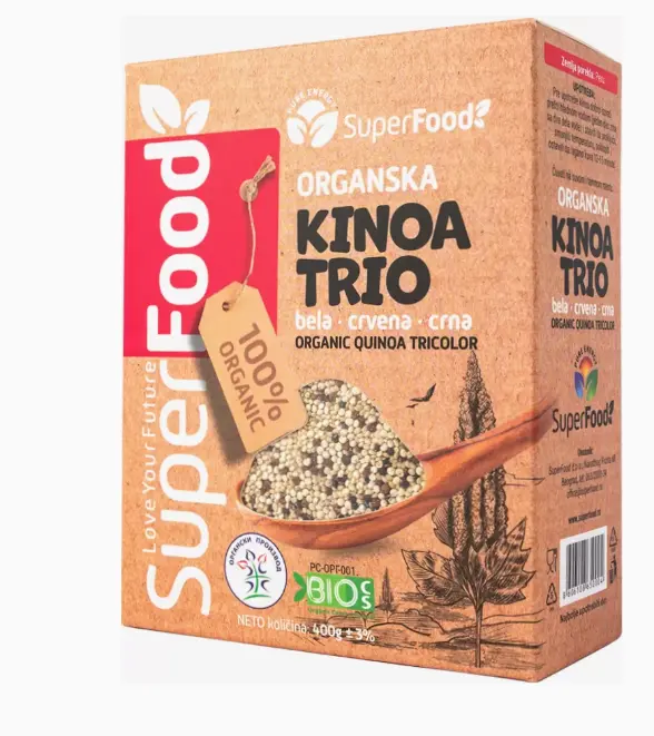 SUPER FOOD Kinoa trio 400 g ORGANIC bela, crvena i crna