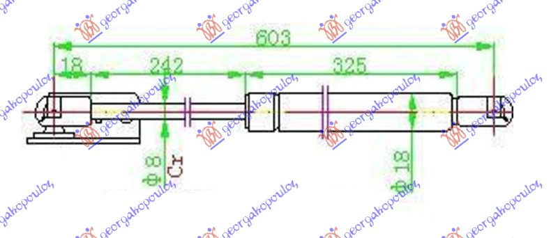 AMORTIZER GEPEK VRATA (603L-400N) Leva str. HYUNDAI ATOS (1997-2000) (OEM: 81770-02011, 8177002011)