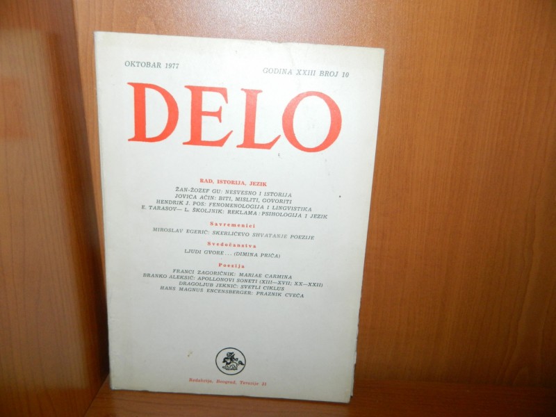 Delo 10/1977 Rad, istorija, Jezik