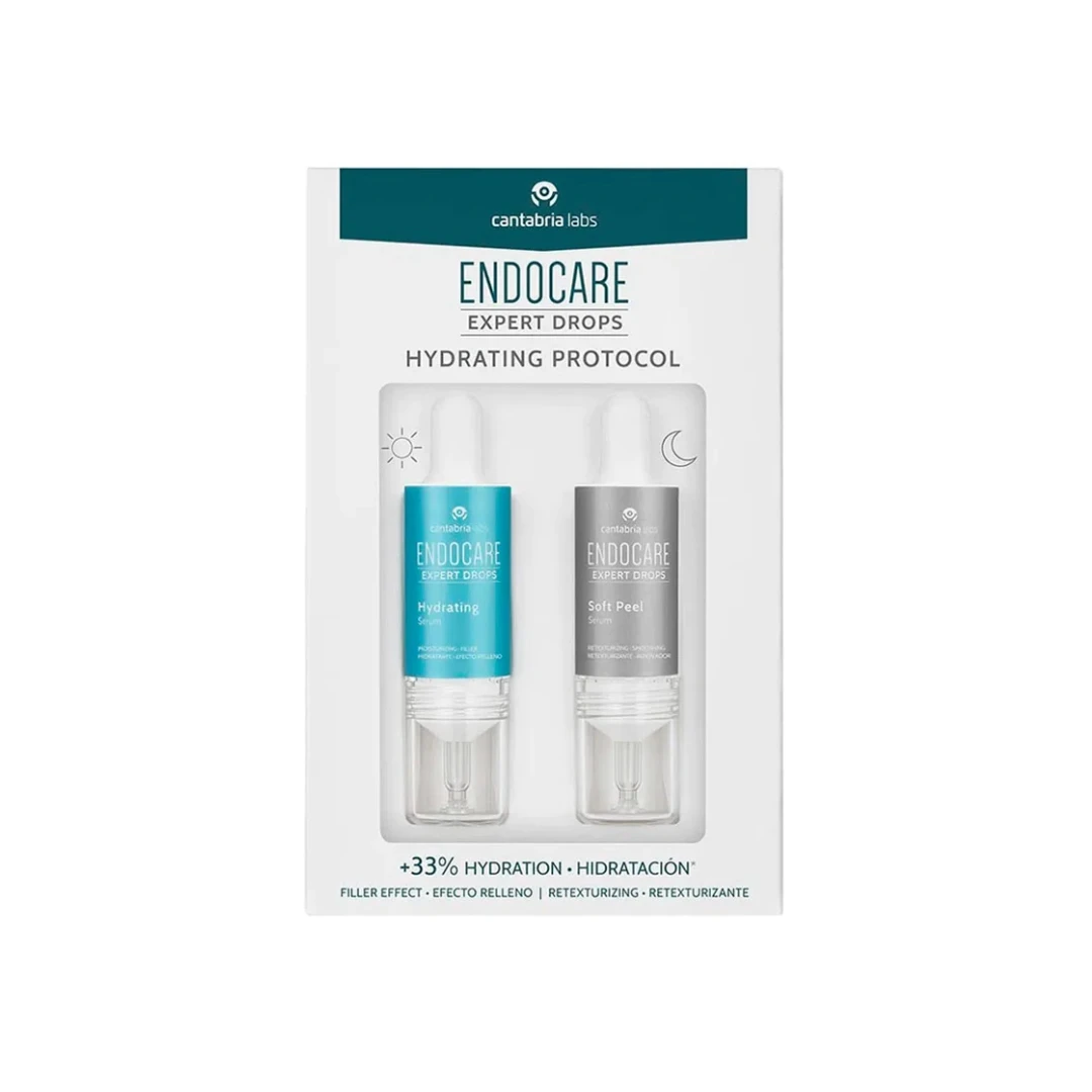 ENDOCARE EXPERT DROPS Hydrating Protocol 2x10 mL; za Hidrataciju Kože Lica i Redukciju Bora