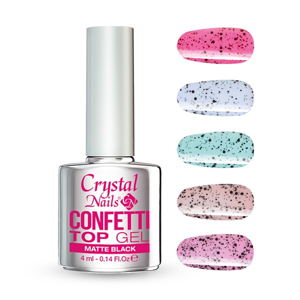 CN Confetti top gel-matte black-crni 4ml