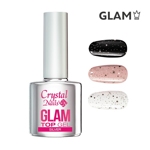 CN Glam top gel – silver 4ml