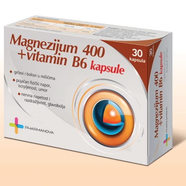 MAGNEZIJUM 400 + VITAMIN B6 30 KAPSULA