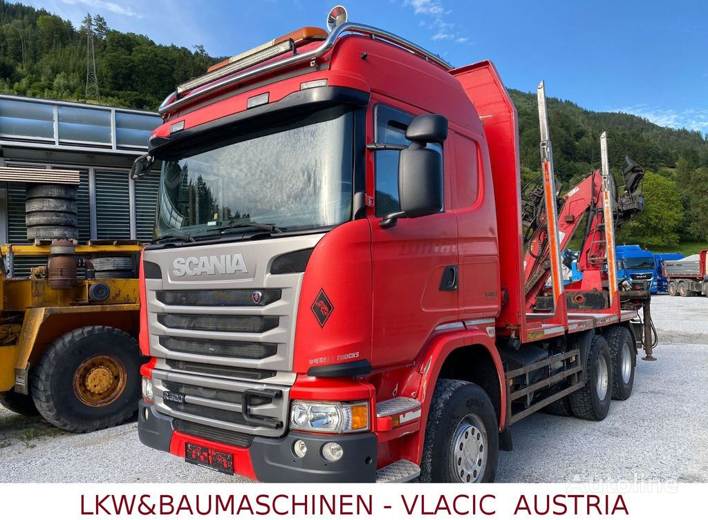 Scania G490 Holztransporter mit Kran kamion za prevoz drva