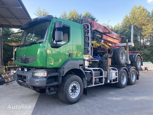 Renault Kerax 450KM DXi 6x4 dzwig LOGLIFT 251S komplet z wózkiem FRIEDER kamion za prevoz drva