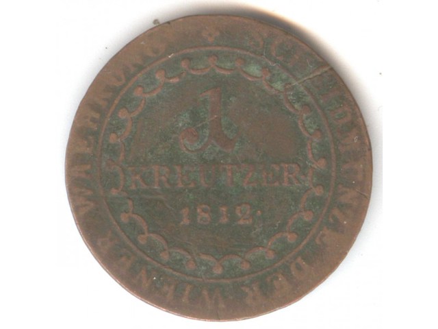 Austrija 1 kreuzer 1812 B