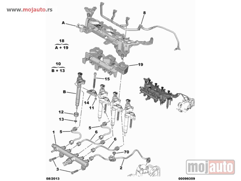 Pezo 508 2.0HDI Prelivno Crevo Dizni 14-18, NOVO