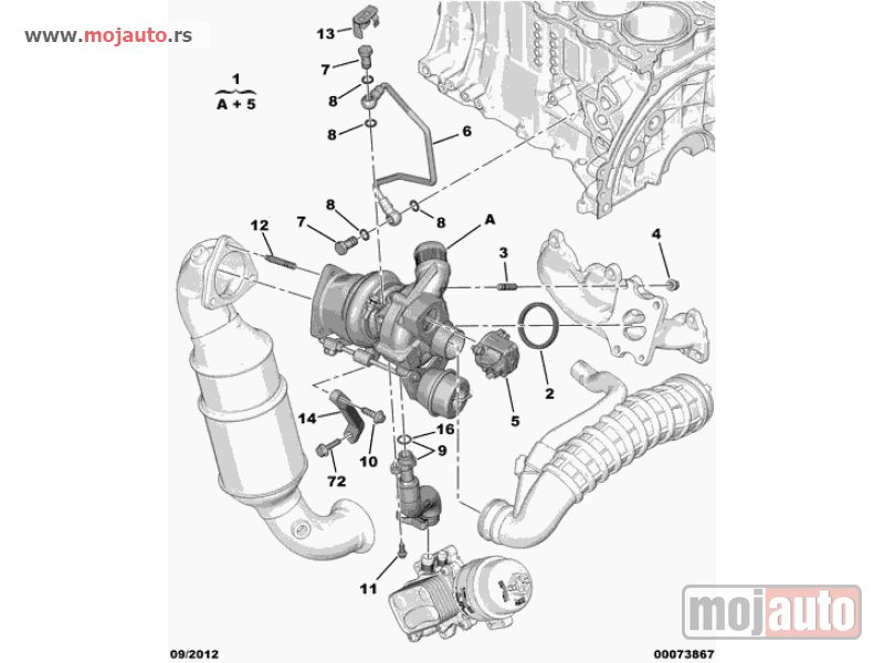 Pezo 207,308,508,3008,5008 1.6THP Cev Turbine, NOVO