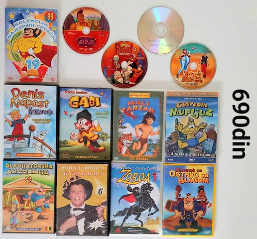 DVD crtaći Asterix Tarzan Zoro Denis Mufljuz