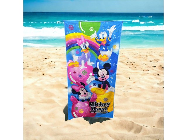 Dečiji peškir za plažu - Miki, Mini, Paja i Pata - 70x140