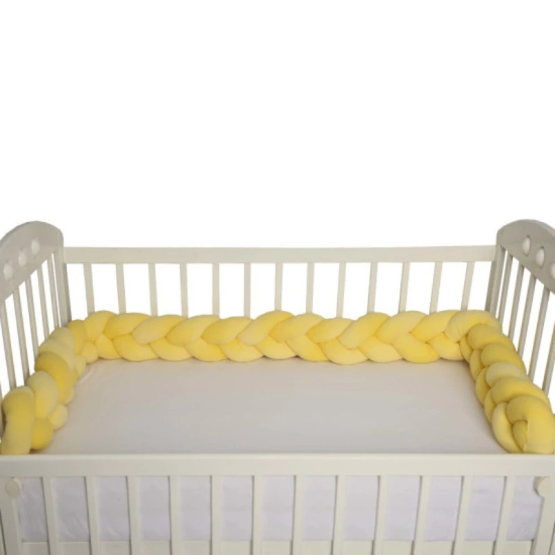 Textil pletenica od pliša za krevetac Žuta, 240cm