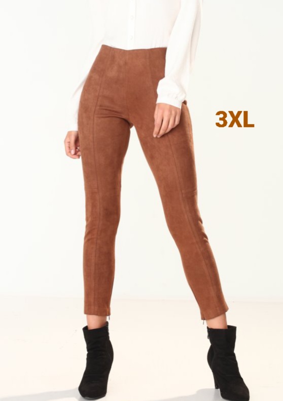 Pantalone helanke sa elastinom, imitacija prevrnute koze, model 165740