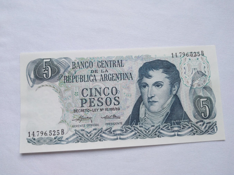 Argentina 5 pesos,1974 god.UNC,P 294