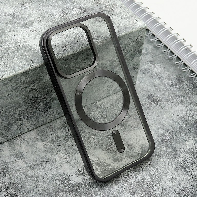 Futrola CLEAR ELEGANT MAGSAFE za iPhone 15 Pro (6.1) crna